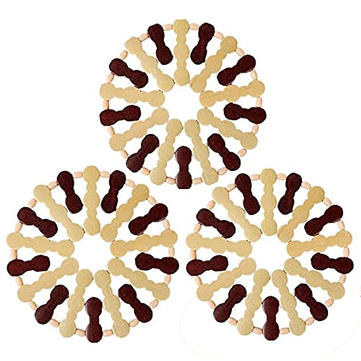 Yagizaai Wood Trivets, Bamboo Trivet Mat Set for Hot Pots/Dishes/Bowl - 3 Eco-Friendly, Sturdy and Durable 6.5' Kitchen Hot Pads