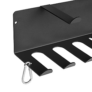 Resistance Bands Rack Wall Mount Home Gym Equipment Storage Rack for Resistance Bands, Jump Ropes, Yoga Mat, Foam Roller, Chains, 16.5", Black