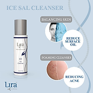 Lira Clinical ICE Sal Cleanser - 6 fl oz Cooling Face Wash for Oily Skin & Acne-Prone Skin- with Salicylic Acid, Mastiha, Peptides, & Plant Stem Cells