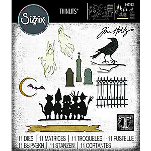 Sizzix Thinlits Die Set 11PK Vault Series: Halloween 2021 by Tim Holtz, 665563, One Size, Multicolor