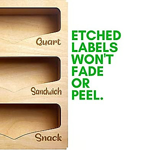 Food Storage Bag Organizer Holders – Premium Wood Kitchen Drawer