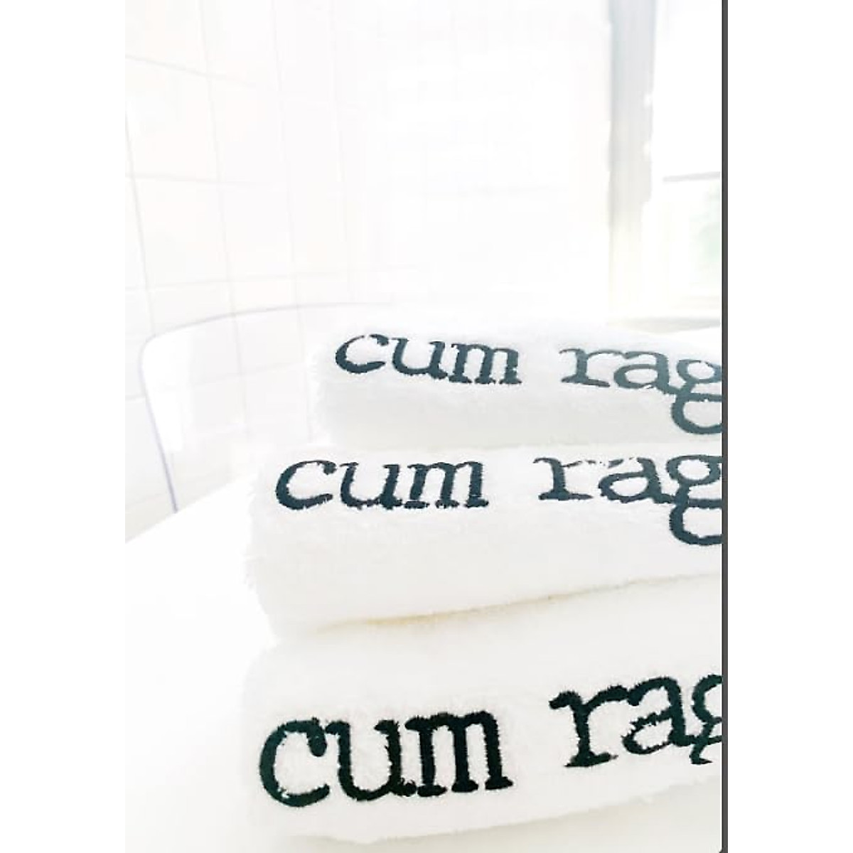 Cum Rag Embroidered Towels Adult Humor Gag Gift Sexy Gift Bachelor and Bachelorette Gift