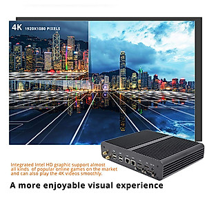 WEIDIAN Fanless Mini Desktop Computer, Windows 10 HTPC with Core i7 5500U CPU, 16GB RAM, 512GB SSD, Dual HD, 4USB 3.0,Card Reader, WiFi, Industrial PC Desktop Mini PC Gigabit Ethernet,BT 4.0
