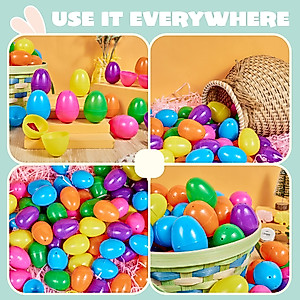 JOYIN 50 PCS 2.3" Easter Eggs, Empty Plastic Eggs Fillable Colorful Bright Eggshell Bulks for Easter Hunt, Filling Treats, Party Favor, Basket Stuffers, Classroom Prize Supplies