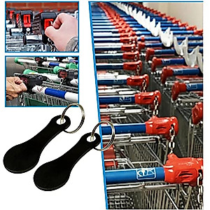 2 Pcs Portable Aluminum Alloy Shopping Trolley Tokens Key Ring, Trolley Unlock Release Key for Meters Change or Grocery Shopping Cart（Black）, (csljmy20220613-0004)