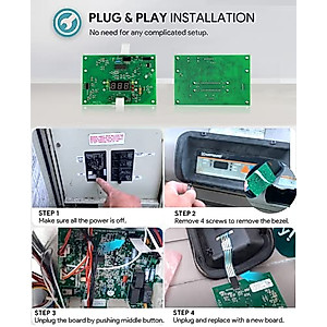 sixcow IDXL2DB1930 Display Board Replacement for Hayward H350FDP, Universal H-Series Induced Draft Heater Models H250IDL2, H350IDL2, and H400IDL2