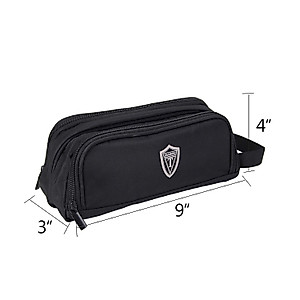 Damero Travel Organizer, Men Grooming Storage Bag with Two Compartments for Electronic Shaver, Hair Clipper, Beard Trimmer and Attachment, Roomy, Lightweight and Portable, Black