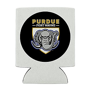Purdue University - Fort Wayne Primary Logo Can Cooler - Drink Sleeve Hugger Collapsible Insulator - Beverage Insulated Holder