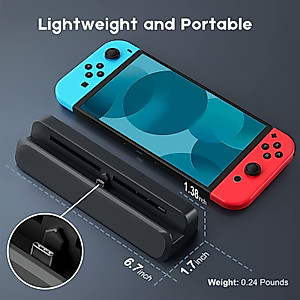 Switch Dock(with LAN Port), Docking Station for Switch/Switch OLED, Switch Portable Charging Stand with Ethernet Port, 4K HDMI 2.0 and USB 2.0 Port, Replacement for Switch Dock