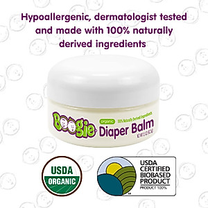 Boogie Diaper Rash Balm for Baby, USDA Certified Organic, Made with Naturally Derived Ingredients, 1.5 oz (Pack of 1)