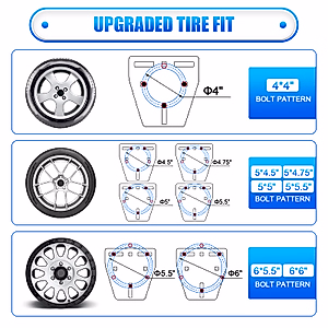 Tnyeobae Trailer Spare Tire Mount - Powder Coat Steel Black Spare Tire Mount Bracket for Trailer Boat or Rv, Fits 4 & 5 & 6 Lugs Wheels Max Loading Capacity 120 LBS (GY-STC0002)