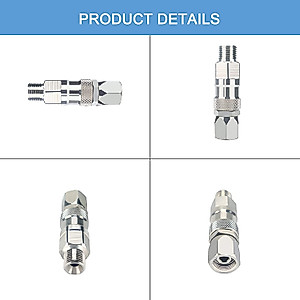 Airless Spray Gun Swivel Joint 1/4-Inch 360 Degrees Rotate Stainless Steel High Pressure Spray Gun Hose Swivel Joint Connector Compatible with Graco Paint Sprayers Hose
