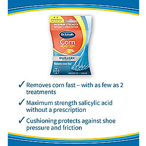 Dr. Scholl's Corn Remover With Duragel Technology, Removes Corns Fast And Provides Cushioning Protection Against Shoe Pressure And Friction For All-Day Pain Relief (Packaging May Vary), 6 Count
