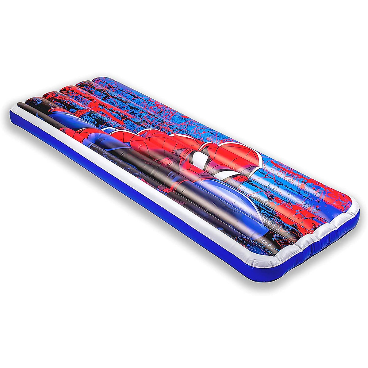 Living iQ Jr Twin-Size Kids Inflatable Air Bed, Blow-Up Mattress with Disney Marvel Spider-Man Theme, Waterproof & Puncture Resistant Vinyl, Lightweight & Portable for Travel, Hotel, Camp & Sleepover
