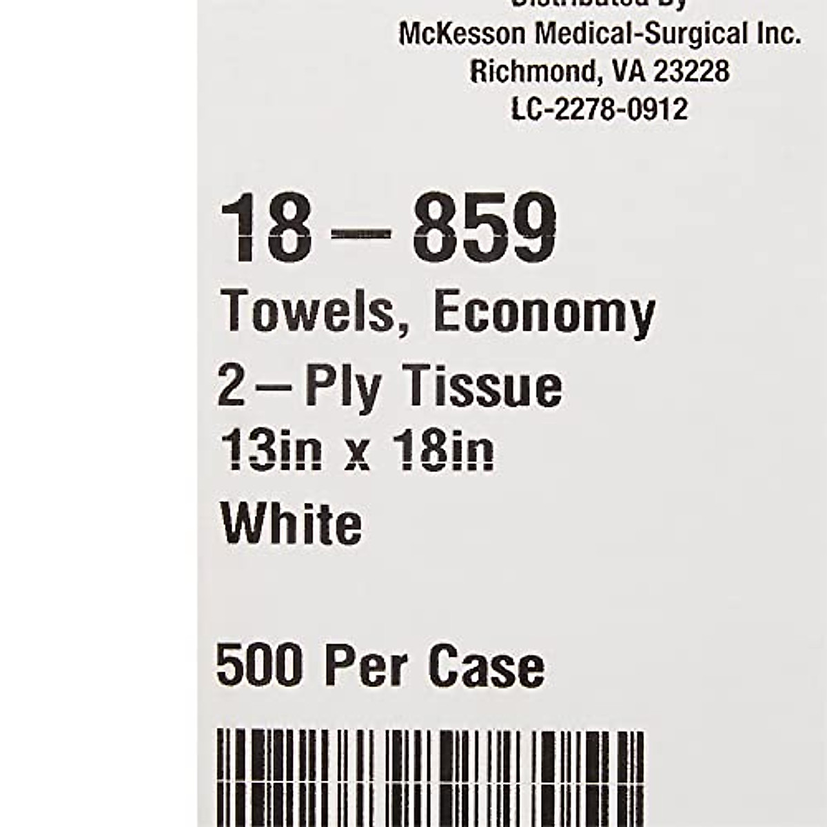 McKesson Procedure Towels, Disposable - Waffle Embossed, Non-Radiopaque, Non-Sterile, Economy 2-Ply Tissue without Polyback - White, 13 in x 18 in, 500 Towels, 1 Pack
