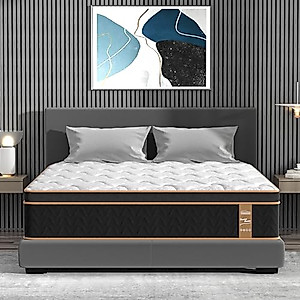 BedStory Queen Mattress, Innerspring Hybrid Mattress with Gel Memory Foam Individual Wrapped Coils Spring Mattress Medium Plush for Pressure Relief CertiPUR-US Certified 60 x 80 Inch