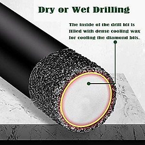 JOERIC Black 1/4" Dry Diamond Drill Bits Set, 11 PCS 6mm Diamond Core Drill Bit with Storage Bottle for Granite Marble Tile Ceramic Stone Glass Hard Materials (Not for Wood)