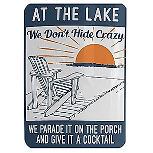 AT THE LAKE metal sign Decor for Farmhouse, Cabin, Beach, Bar, Memories Made at The Lake Retro and Wood Sign Great Gift