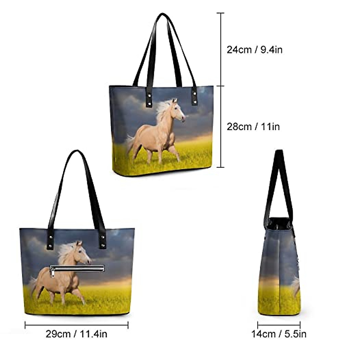 Womens Handbag Horse Leather Tote Bag Top Handle Satchel Bags For Lady