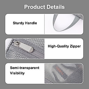 Fixwal Shoe Bag for Travel, Waterproof Travel Shoe Bag for Packing, Travel Shoe Bags for Packing, Translucent Shoe Bag for Men and Women, Large, Grey