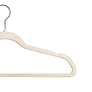 Softflame Premium Velvet Hangers 30 Pack, Non-Slip Suit Clothes Hangers, 360 Degree Swivel Hooks and Slim Profile to Maximize Closet Space Beige/Silver