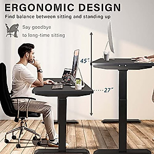Electric Standing Desk, Dual Motor Standing Desk Adjustable Height, Ergonomic Sit Stand up Desk, Adjustable Desks for Home Office, Sit to Stand Desk, Table Raises up and Down with Memory Controller