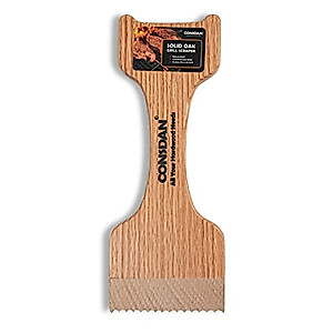 CONSDAN Grill Scraper, Soild Oak Wooden Grill Brush, Grill Scraper for Outdoor Grill, Bristle Free Grill Scrapers, Grill Grate Cleaner Safe Wood Grill Brusher