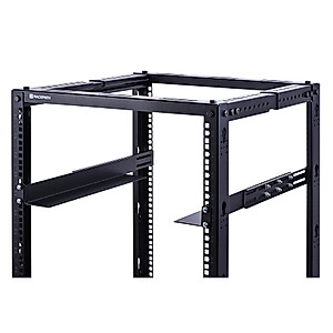 RackPath 1U 4-Post Server Rack Rail, 20.2-32 Inch Adjustable Depth - 110lbs Capacity