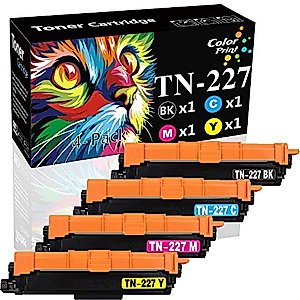 (4-Pack, BK,C,M,Y) ColorPrint Compatible TN227 Toner Cartridge Replacement for Brother TN-227 TN227 TN223 Work with HL-L3210CW HL L3230CDW L3710CDW L3270CDW MFC-L3710CW MFC L3750CDW L3770CDW Printer