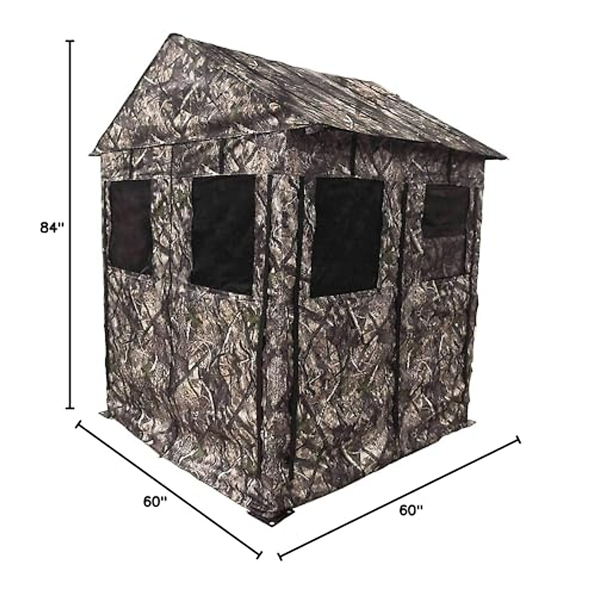 Deluxe Steel Frame True Timber® Camo 3 or 4 Person Hunting Ground Blind - (8) Shoot Through Mesh Windows and Anchoring System Included