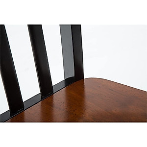 BOWERY HILL 18'' Farmhouse Wood Dining Chair in Black/Cherry (Set of 2)