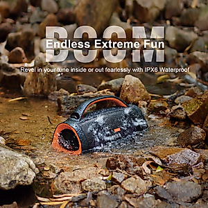 DOSS Extreme Boom+ IPX6 Waterproof Outdoor Speaker with 100W Massive Sound, Extra Bass, 20H Playtime, Built-in Power Bank, Mixed Color Light, Bluetooth Speaker for Camping, Beach, Outdoor