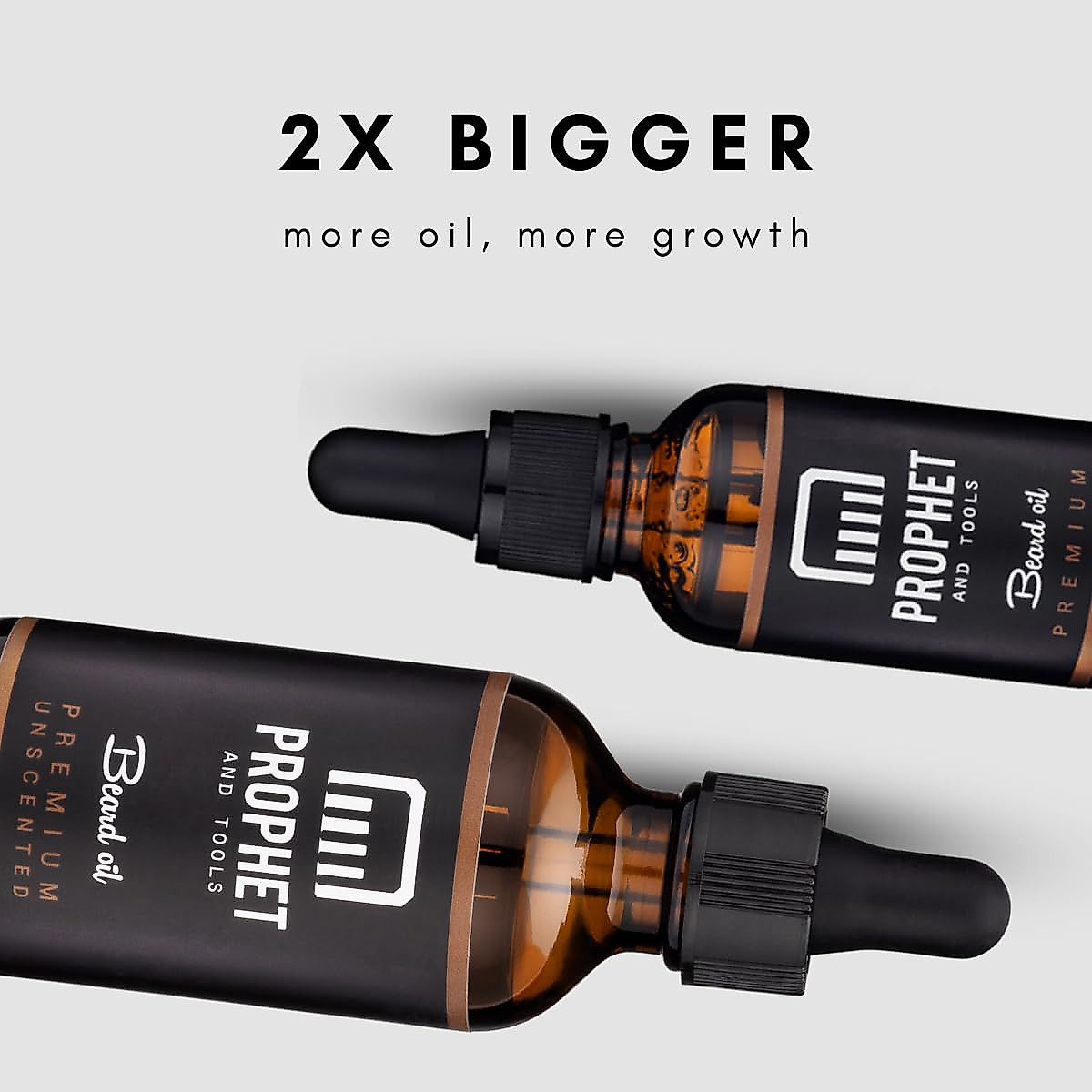 Prophet and Tools Unscented Beard Oil, Organic Revolutionary Formula helps for Thicker Beard Growth, Soften Hairs, Relieve Itch and Dryness, Great for Long Beards, 2oz