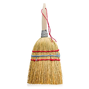 Redecker Hand Brush with Wooden Handle, Rice Straw, Untreated Beechwood, Set of 2, 10-Inches