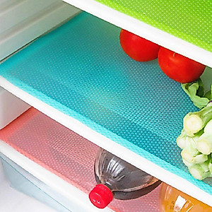 MULLSAN Can be Cut Wire Shelving Papers Mats Vinyl Shelf Liners for Kitchen Cabinets,Drawer,Refrigerator Lining,17.7''X60'' (Blue)