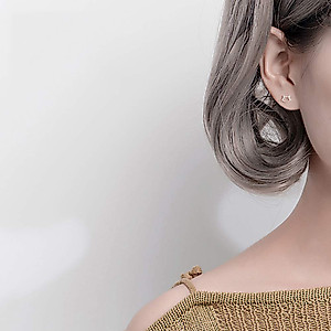 Tiny Cat Stud Earrings S925 Sterling Silver Minimalist Cute Animal Pet Small Cartilage Earring Studs Ear Piercing Jewelry Hypoallergenic for Women Girls Sensitive Ears (Silver)