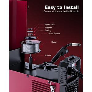 ARCCAPTAIN 130A MIG Welder & Large Viewing Screen Welding Helmet