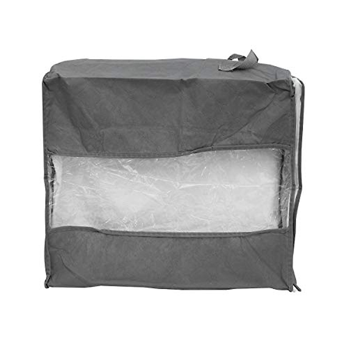 BESTOMZ Blanket Bag with Zipper and Handles Large Storage Bag for Comforters Clothes Grey 44x30x48cm (Zipper Color Random)