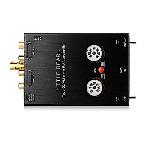 Little Bear T7 Vacuum Tube Phono Preamp, MM Turntable Preamplifier, Hi-Fi Home Audio for Record Player, Stereo Amplifier, Active Speaker