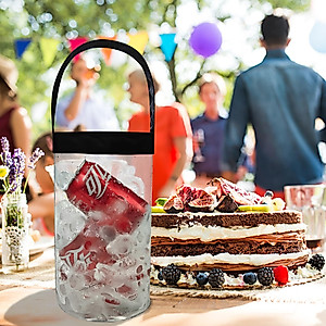 Pallesen 2 Pack Ice Wine Bag Portable Collapsible Clear Wine Pouch Cooler with Handle Wine Bottle Chiller Ice Bucket Tote for Outdoor, 750ml Standard Size Red Wine, White Wine, Cold Beer, Iced Drinks