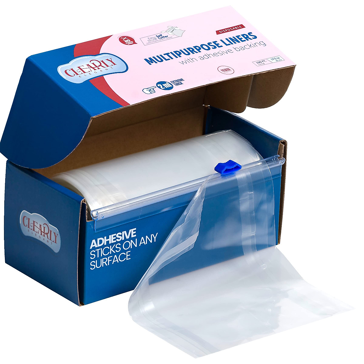 Clearly Elegant Disposable Plastic Liners for Kitchen Counter, Picnic Tables, Shelf Refrigerator Liners, Arts & Crafts Table ProtectorEasy CleanupNo Mess Meal PrepProtect from Spills100 ft. CE-8921