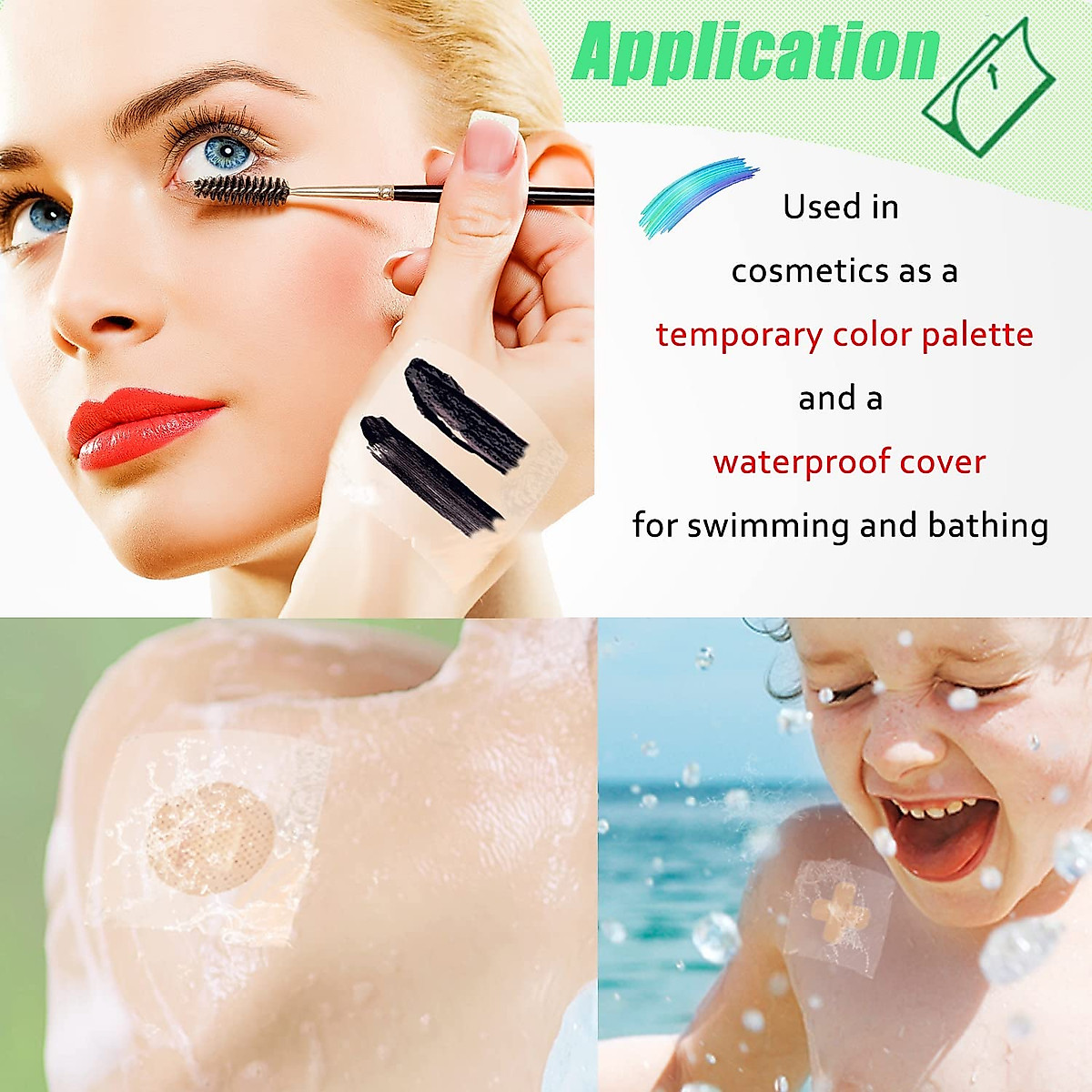 250 Pieces Makeup Hand Palette, Disposable Adhesive Transparent Palettes for Makeup and Waterproof, Artist Cosmetic Makeup Palette for Women Daily Use (2.36 X 2.36 Inch)