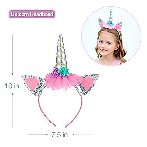 Unicorn Princess Dress Up Clothes for Little Girls – Costume, Jewelry and Headband (3 Years, Unicorn Princess 1)