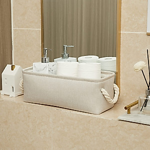 Temary Storage Baskets for Shelves 2PCs Extra Large Baskets for Blankets, Collapsible Storage Basket Cloth Baskets for Organizing, Fabric Basket for Nursery, Home (Beige, 17Lx12Wx15H Inches)