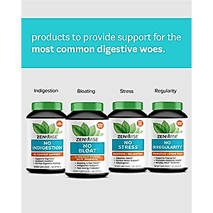 Zenwise No Bloat - Probiotics, Digestive Enzymes for Bloating and Gas Relief | Ginger, Dandelion, and Cinnamon to Improve Digestion - 60 Count