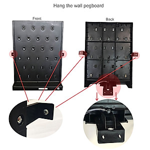 Azzota Pegboard Bench-top/Wall-Mount Laboratory Glassware Drying Rack with 52 Pegs - Black