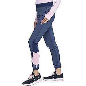Cherokee Infinity Women Scrubs Pant Mid Rise Jogger Plus Size CK225AP, 3XL Petite, Heather Navy