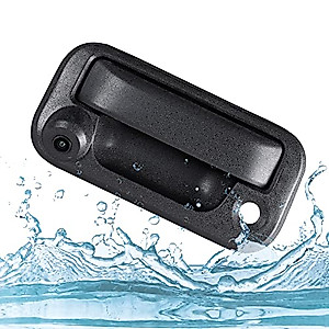 RED WOLF Tailgate Handle W/Reverse Backup Camera Replacement for 2004-2014 Ford F150, 2008-2016 F-250/F-350/F450/F550 Pickup Rear View Parking Camera Removable Guideline Durable