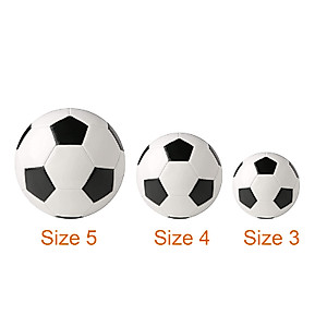 SPDTECH Soccer Ball Size 5 with Pump Needle Classic White Black Thicker PU Tight Weaved Suitable for Youth Boy League Game Trainning Practice or Gift