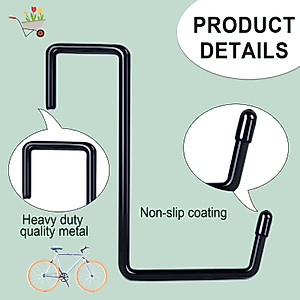 Large Vinyl Coated Heavy Duty Garage Storage Utility Hanging Hooks(6 Pack)Rafter Hanger Hook Hanging Tools Bicycle Hooks Ladder Hooks for Fence Pool Cover Hook Sport Equipment Garage Storage Organizer